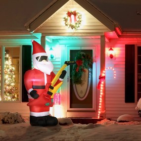 Outsunny Vánoční dekorace Nafukovací Santa Claus venkovní vánoční dekorace, včetně ventilátoru, 140 cm, červená + bílá