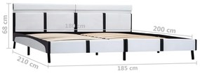 vidaXL Marketos Rám postele s LED světlem bílý umělá kůže 180 x 200 cm