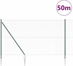 Hexagonální plot s podpěrou 50 x 1,6 m Ocel potažená PVC Zelená 3353146
