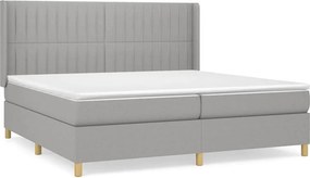 Box spring postel s matrací světle šedá 200 x 200 cm textil 3132177