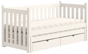 postel přízemní výsuvná Swen s zásuvkami - Bílý, 90x200