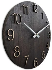 Elegantní dřevěné dubové hodiny na zeď I SENTOP MAS016-OSMO-3169-heads-silver