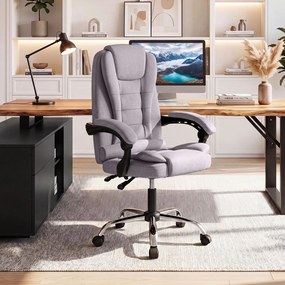 Costway Ergonomická manažerská židle s kolečky, nastavitelnou výškou – šedá