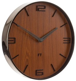 Designové nástěnné hodiny Future Time FT3010TT Flat walnut titanium 30cm