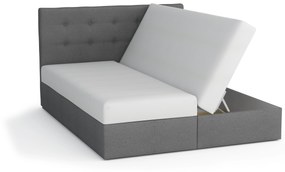 Manželská postel Boxspring 140 cm Duel 1 Comfort (šedá) (s matrací a úložným prostorem). 1055810