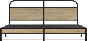 Kovový rám postele bez matrace kouřový dub 200 x 200 cm 3318683