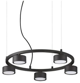Ideal Lux - LED Lustr na lanku MINOR 5xGX53/9W/230V pr. 50 cm černá