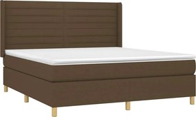 Box spring postel s matrací tmavě hnědá 160x200 cm textil 3132084