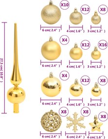 vidaXL 111dílná sada vánočních ozdob polystyren [356109] Barva: Růžová