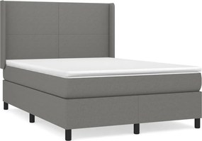 Box spring postel s matrací tmavě šedá 140x200 cm textil 3131274