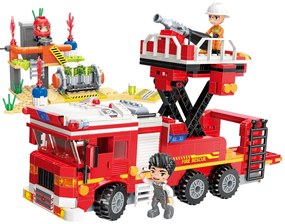Qman Mine City Fire Line W12013 Cisternová automobilová stříkačka s plošinou