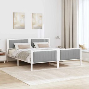 Rám postele s čelo Bílá a světle šedá 180 x 200 cm 3394307