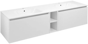 Sapho Sapho, LOREA skříňka s dvojumyvadlem 161x46x51,5cm (70+20+70cm), bílá matná, LE070-3131-07