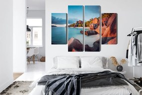Vícedílný obraz Pláž Na Seychelách Nedostatek Nedostatek Přírodní plátno 200x150