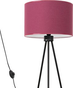 Stojací lampa Nevia, 1x bordó textilní stínítko, b