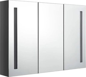 LED koupelnová skříňka se zrcadlem 89 x 14 x 62 cm zářivě šedá 326528
