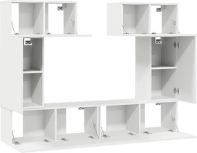 6dílný set TV skříněk bílý kompozitní dřevo 3078698