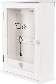Ozdobná Skříňka Na Klíče Věšák Bílá Keys 32x11x40 cm organizér