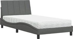 Postel s matrací Hanko tmavě šedá 100 x 200 cm textil 3310511