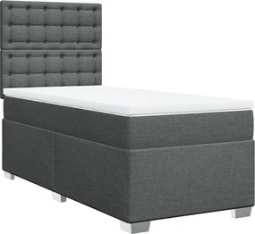 Box spring postel s matrací tmavě šedá 90x200 cm textil 3290386