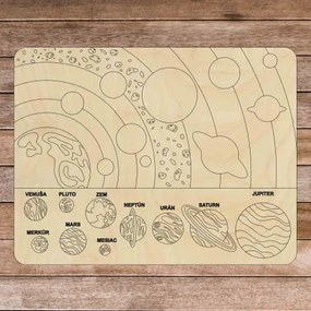 Dřevěné montessori puzzle - Sluneční soustava 10 dílků | SENTOP H022