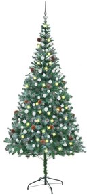 Umělý vánoční stromek s LED sadou koulí a šiškami 210 cm,  3077701 HangarStore.cz