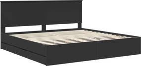 Rám postele se zásuvkou Černá 200 x 200 cm Inženýrské dřevo 3411083