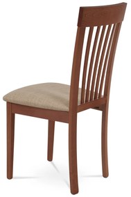 Jídelní židle BC-3950 TR3 masiv buk, barva třešeň, látka krémová