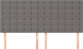 Čelo postele tmavě šedé 180x5x118/128 cm látkové 3116781
