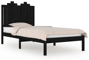 vidaXL Rám postele černý masivní borovice 75 x 190 cm malé jednolůžko