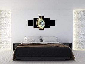 Obraz zlatých kapesních hodinek (125x70 cm)