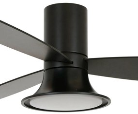 Stropní ventilátor Beacon se světlem Flusso černý 132cm tichý