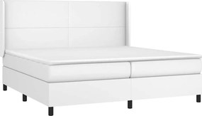 Box spring postel s matrací bílá 200x200 cm umělá kůže 3132400
