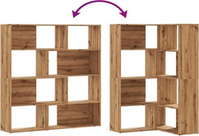 Rohová knihovna 4patrová dub artisan 85 x 85 x 140 cm kompozit 3307818