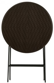 Skládací zahradní stolek rattan 60 cm hnědý