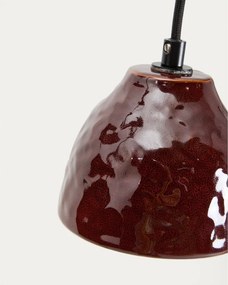 Červené závěsné svítidlo s keramickým stínidlem Drava – Kave Home