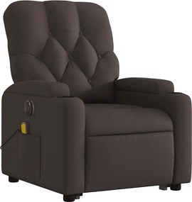 Elektrické zvedací masážní polohovací křeslo tmavě hnědé textil 3204751