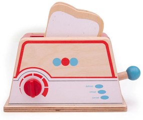 Bigjigs Toys Dřevěný toaster s puntíky