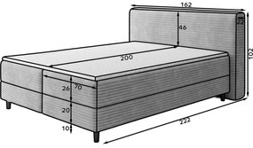 Eltap Čalouněná postel Cortiko s úložným prostorem Materiál a barva potahu: Modullo 40 - modrá, Rozměr: 180x200