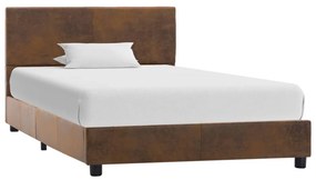Rám postele hnědý umělá broušená kůže 90 x 200 cm 284780