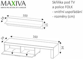 MAXIVA Obývací stěna - FOLK, dub craft/bílá