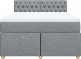 Box spring postel s matrací světle šedá 160 x 200 cm textil 3289038