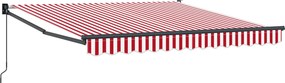 Stahovací markýza Červená a Bílá 300 x 250 cm 3329989