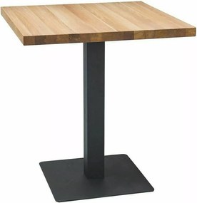 Jídelní stůl Puro 80 cm lamino dub přírodní/černý