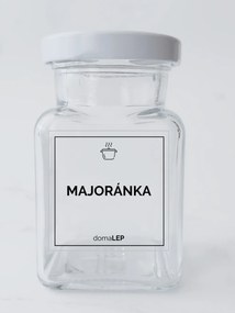 Samolepka na kořenky MAJORÁNKA průhledná 5 × 5 cm tučné písmo