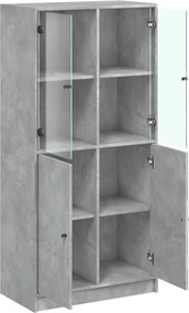 Highboard s dvířky betonově šedý 68x37x142 cm kompozitní dřevo 3295867