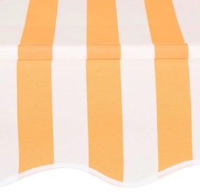 Ručně zatahovací markýza 250 cm oranžovo-bílé pruhy,  43233
