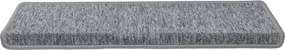 Schodové rohože 15 ks 65 x 21 x 4 cm světle šedé s obdélníkovým okrajem 326198