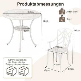Costway 5-dílný. Gartenmöbel Set aus Aluminiumguss inkl. 4 Stühle a 1 Tisch mit