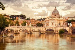 Obraz Panorama Vatikánu Nedostatek Nedostatek Přírodní plátno 120x80